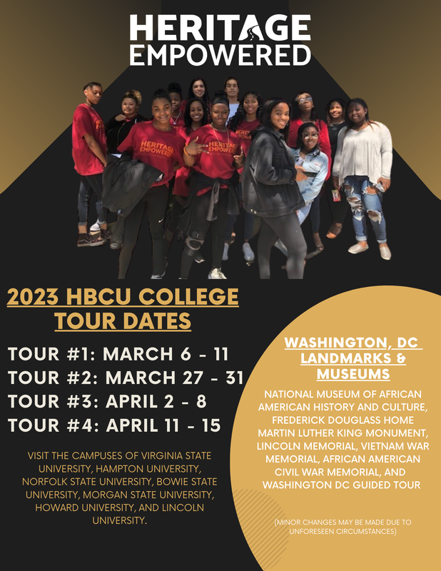 HBCU College Tour March 27 - 31 - Heritage Empowered
